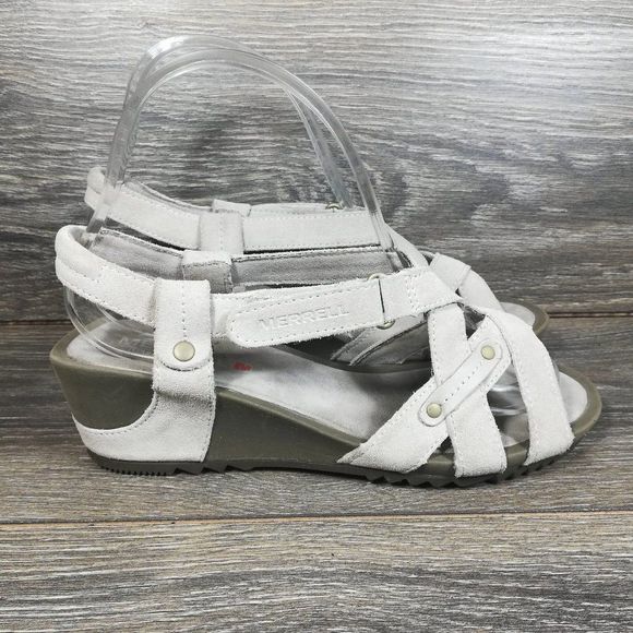 Merrell | Shoes | Merrell Revalli Cross Strap Wedge Slingback Sandals ...
